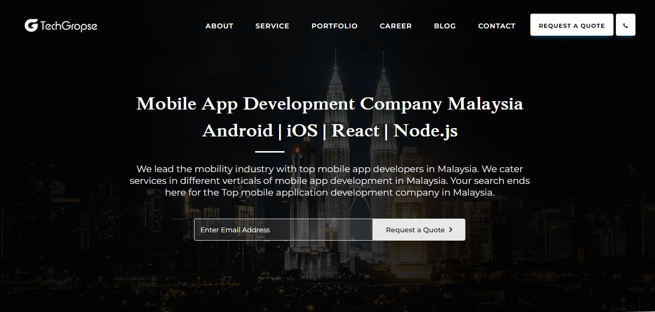 Top Mobile App Development Company In Malaysia Techgropse